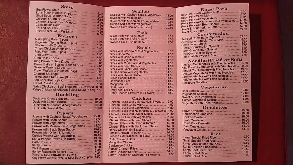 Menu at Mirama Chinese Restaurant, Cranbourne