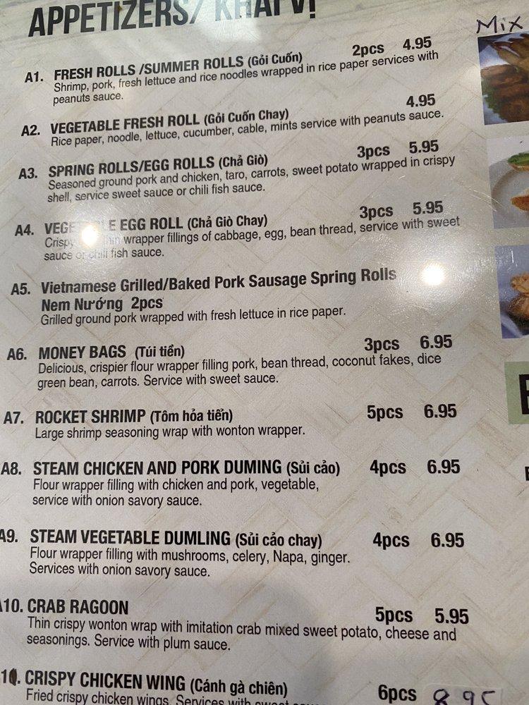 Menu at Pho 60 @905 Brandon Blvd restaurant, Brandon