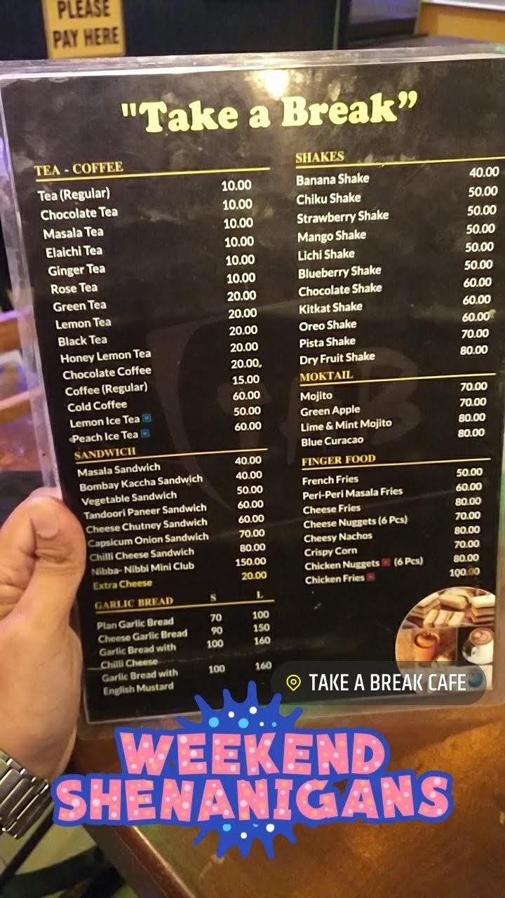Menu at TAKE a BREAK CAFE, Indore