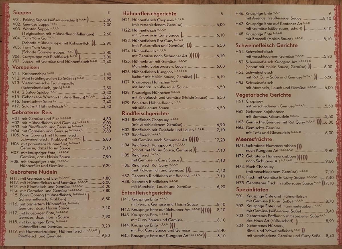 Speisekarte von Asia Imbiss Le restaurant, Stuttgart