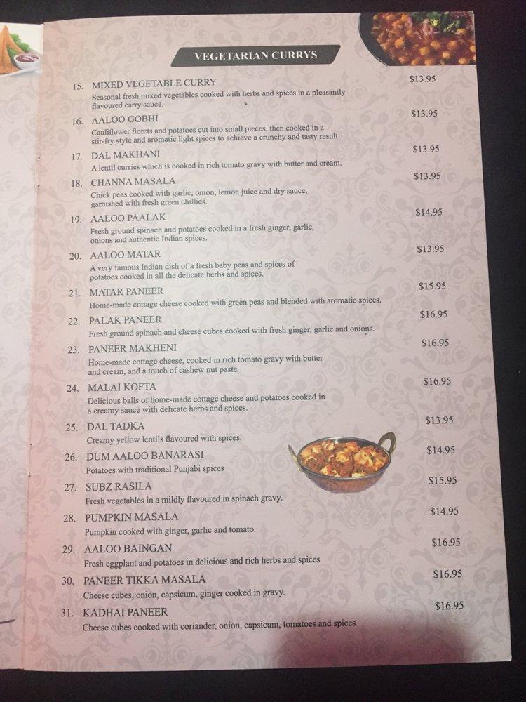 Menu at Bombay Kitchen Cairns city restaurant, Cairns North