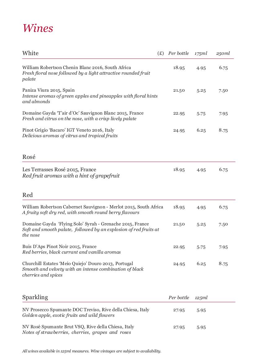 Menu at Café in the Crypt cafe, London, Trafalgar Sq