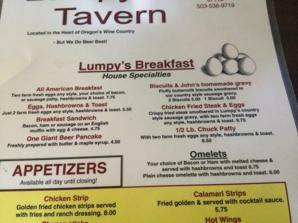 Menu at Lumpy's Tavern pub & bar, Dundee
