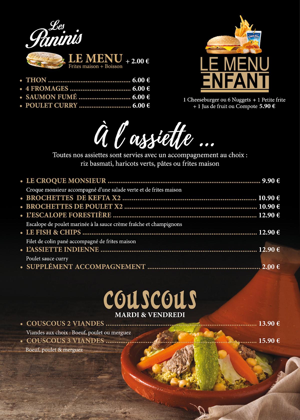 Menu au BURGER LUNCH restaurant, Saint-Raphaël