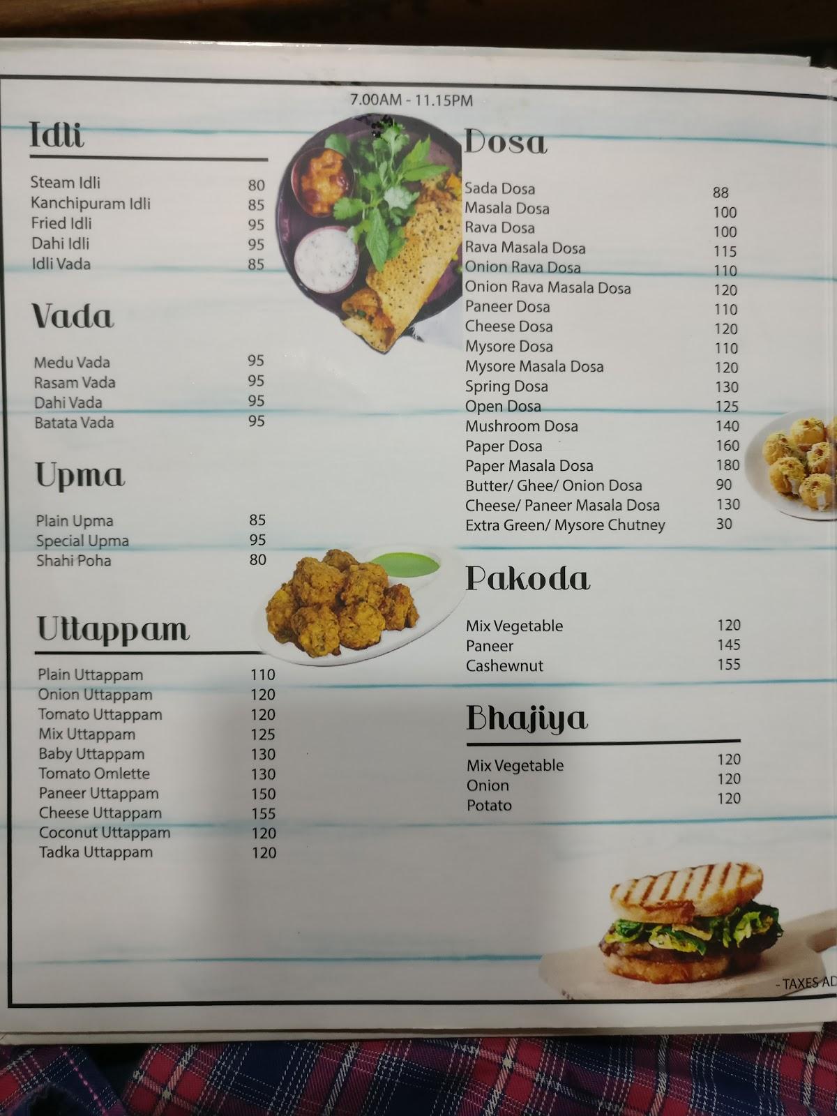 Menu at Woodland Restaurant, Shirdi
