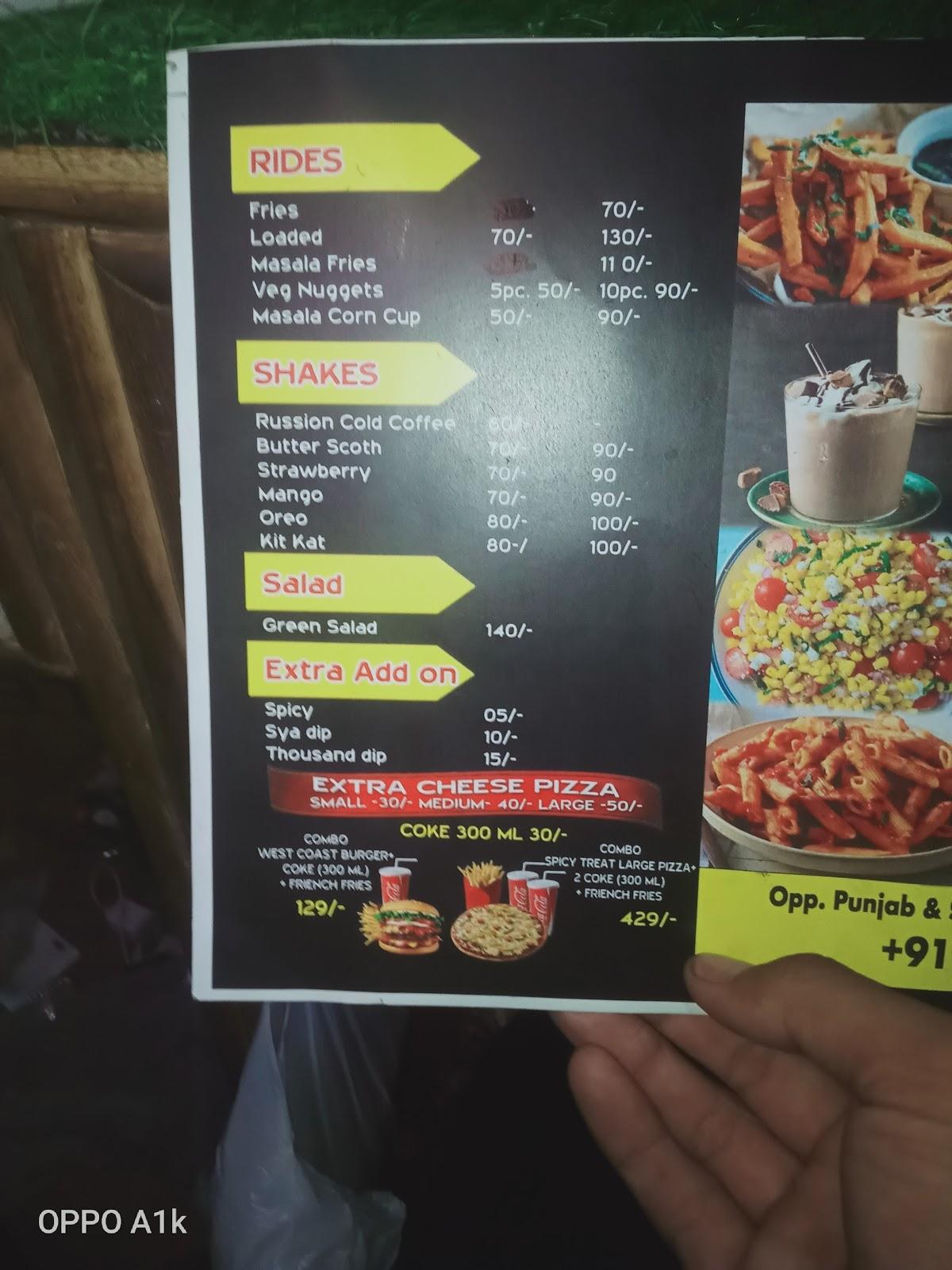 Menu at Cafe 2020, Bareta