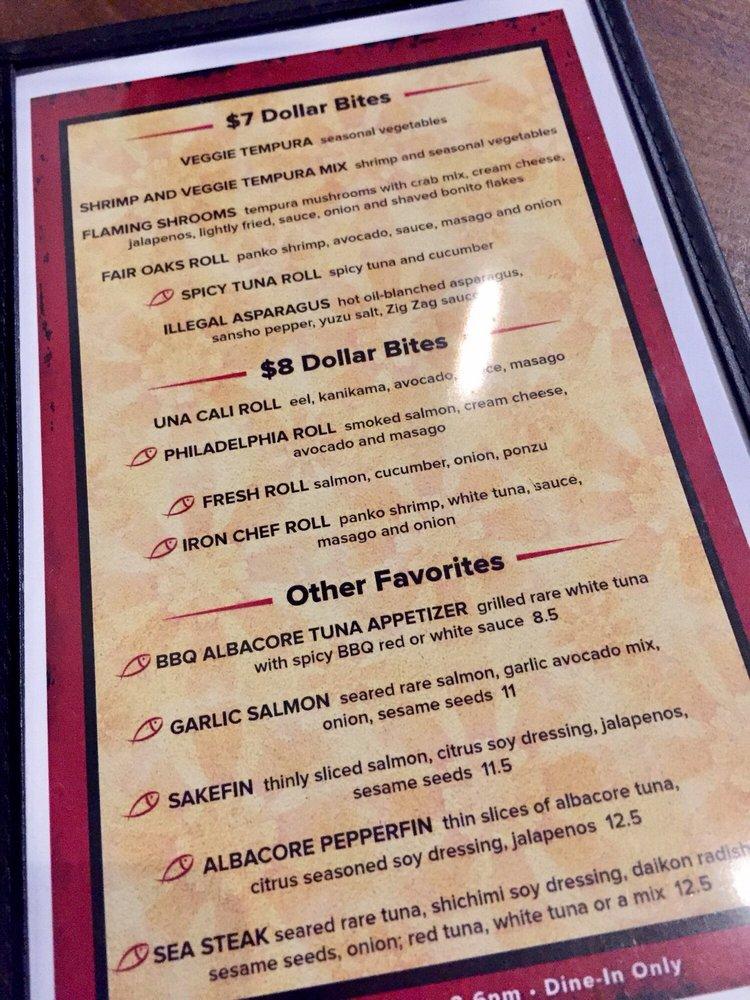Menu at Mikuni Kaizen restaurant, Roseville, Galleria Blvd Ste 160