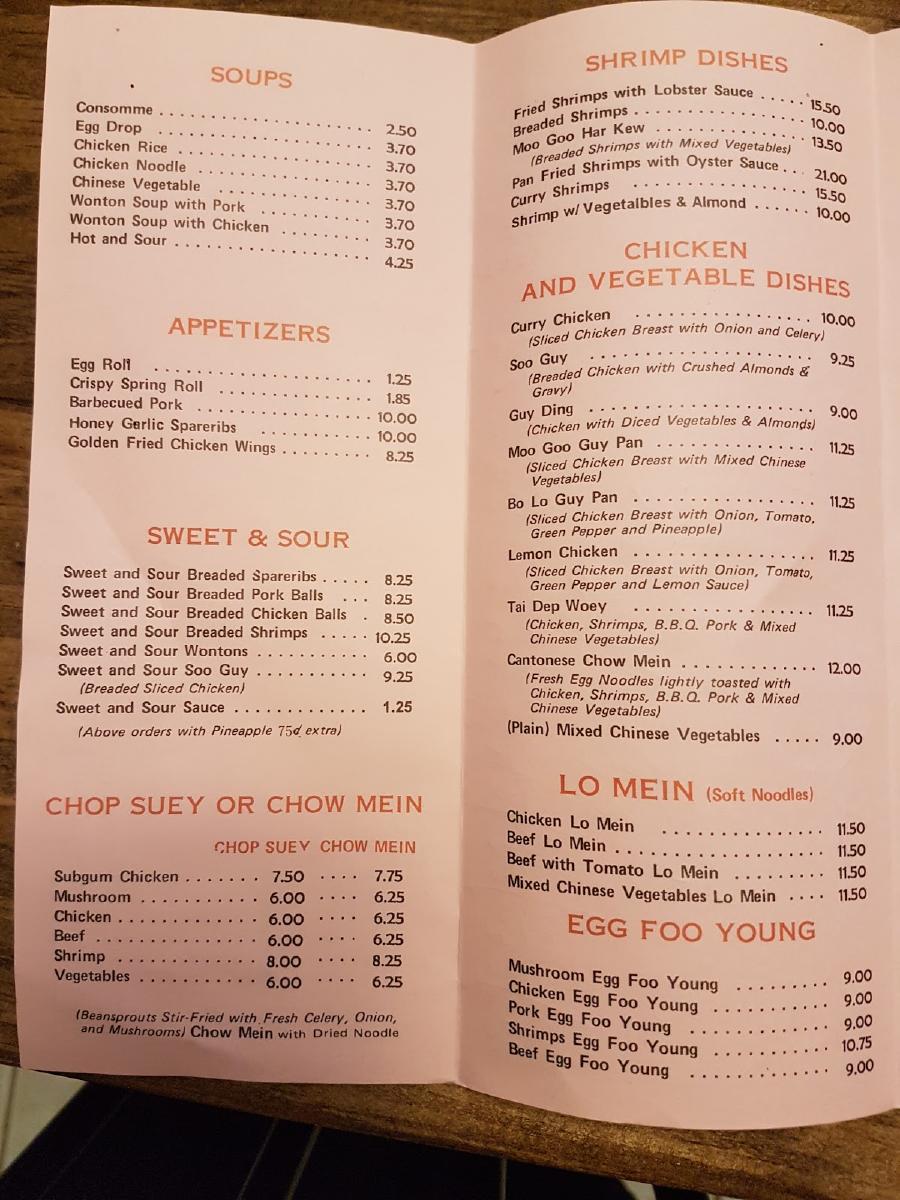 Menu at South Shore Restaurant, Georgina