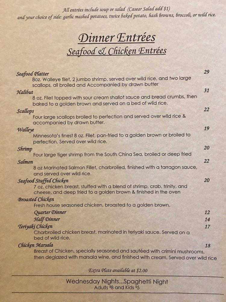 Menu at SteVelly's Steak steakhouse, Battle Lake