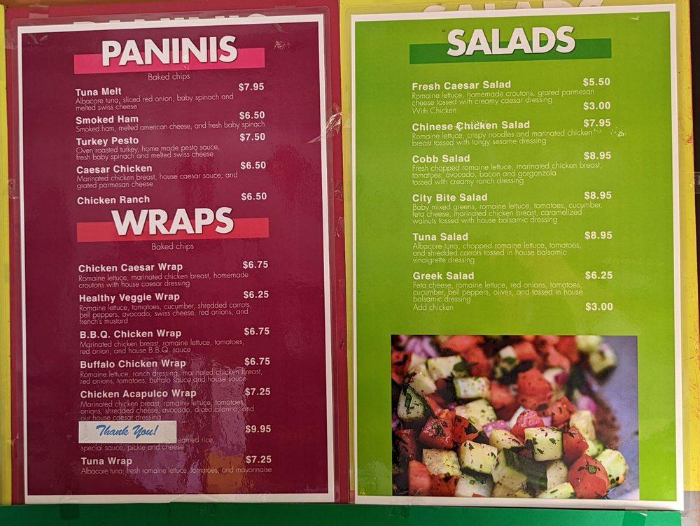Menu at Grace Cafe, Los Angeles