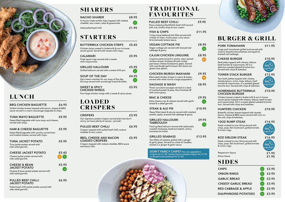 Menu at The Old Storehouse restaurant, Amble