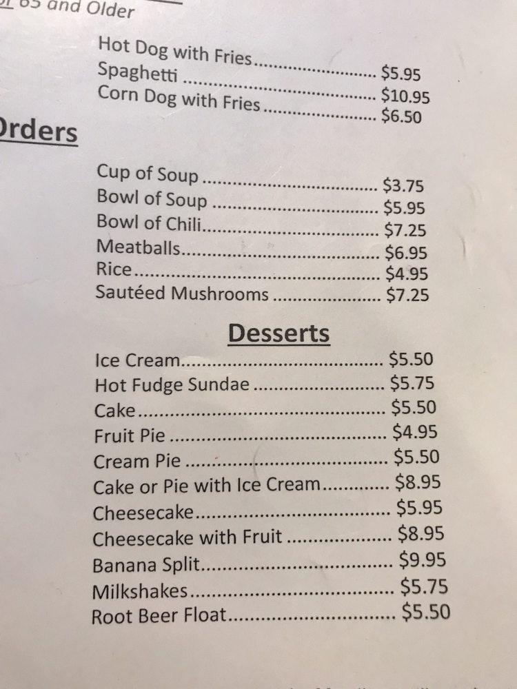 Menu at Airport Way Restaurant, Fairbanks