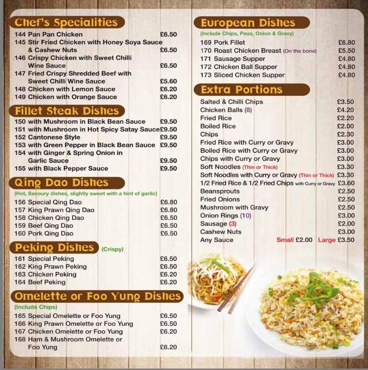 Menu at Golden Bamboo fast food, Richhill