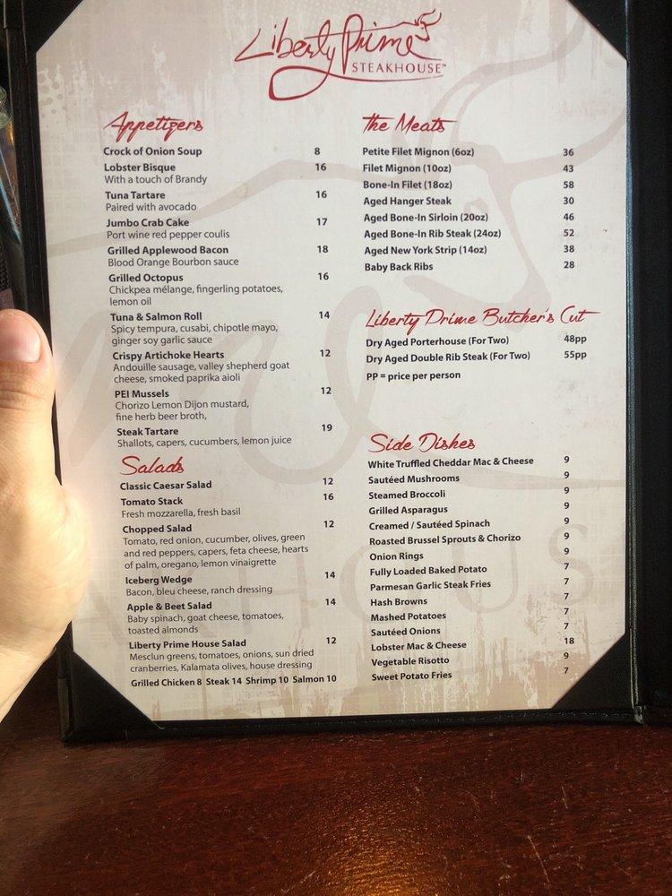 Menu at Liberty Bar, Jersey City
