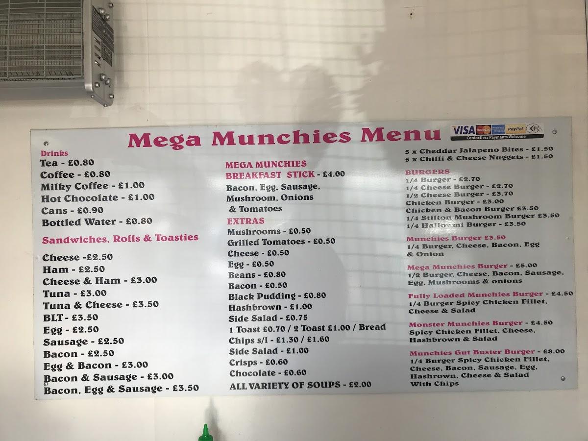 Menu at Mega Munchies Cafe, Erith