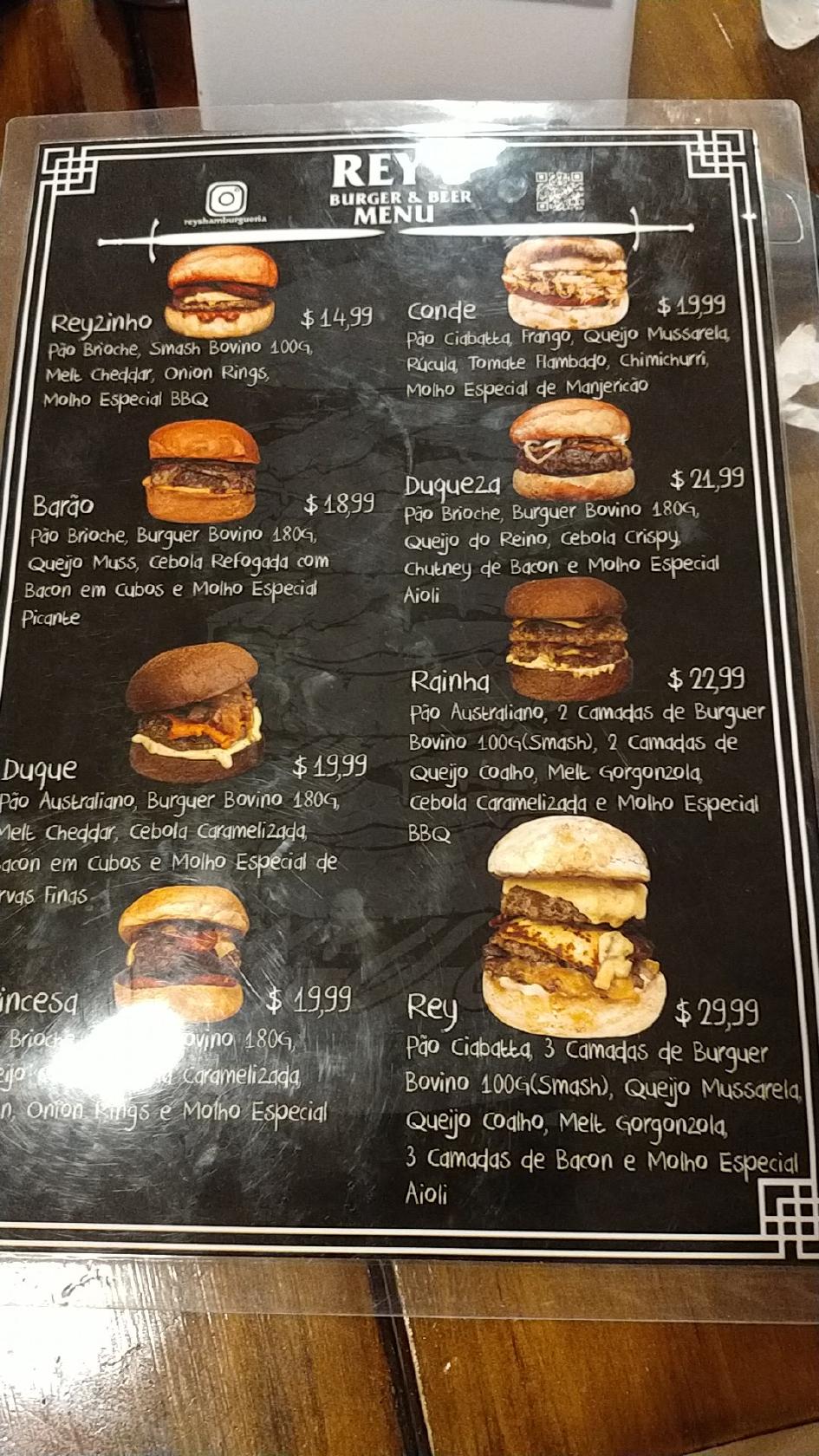 Menu em Rey's Burger & Beer - StellaMaris restaurante, Salvador