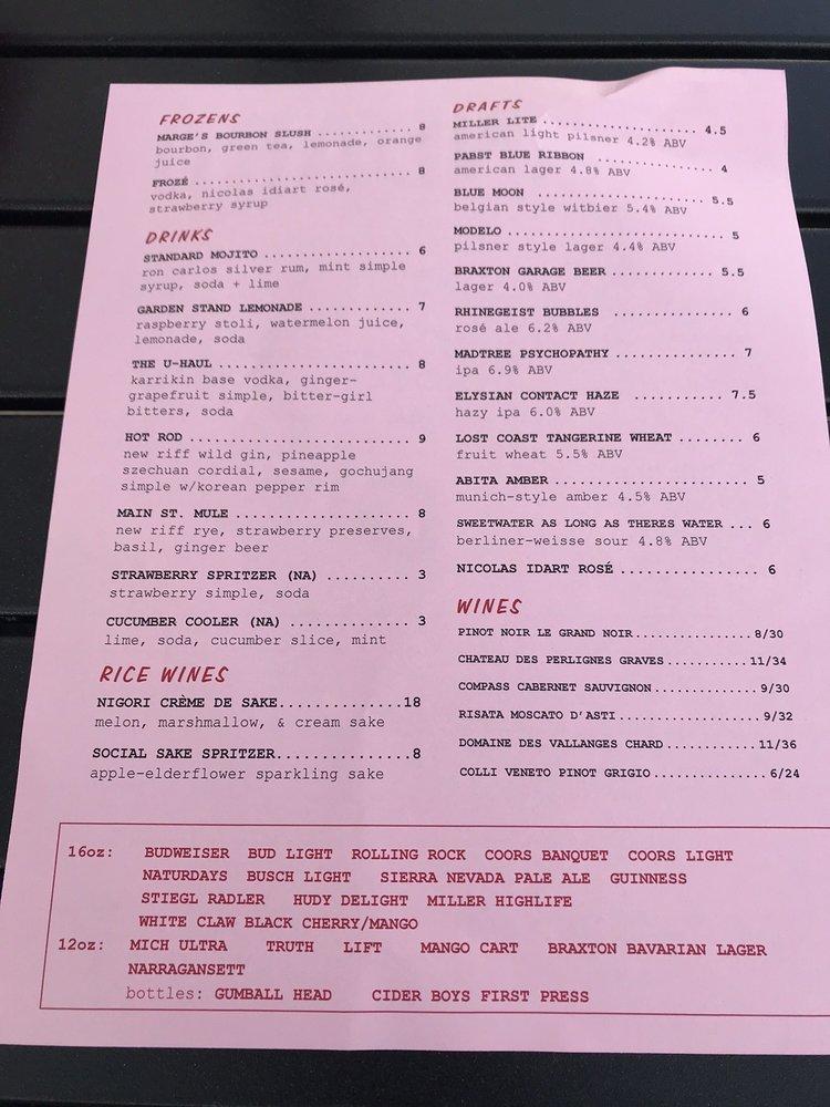 Menu at The Standard Covington pub & bar, Covington