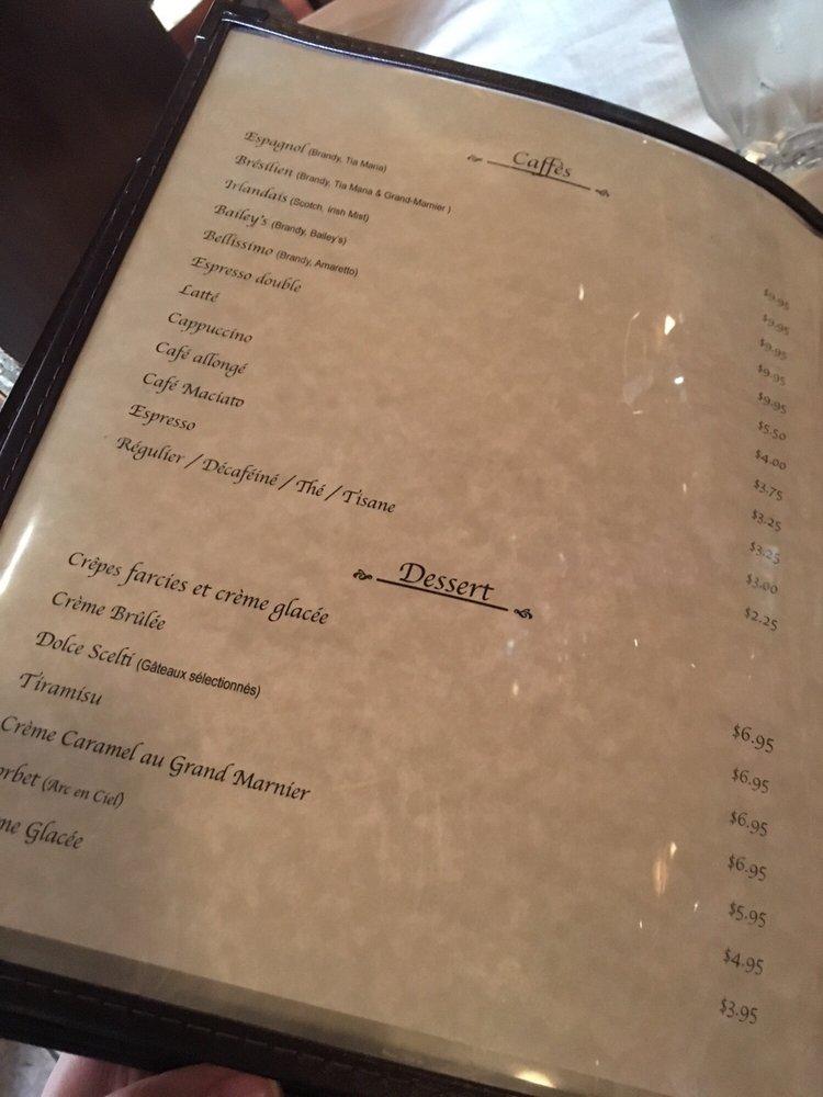 Menu at Bellissimo pub & bar, Dorval