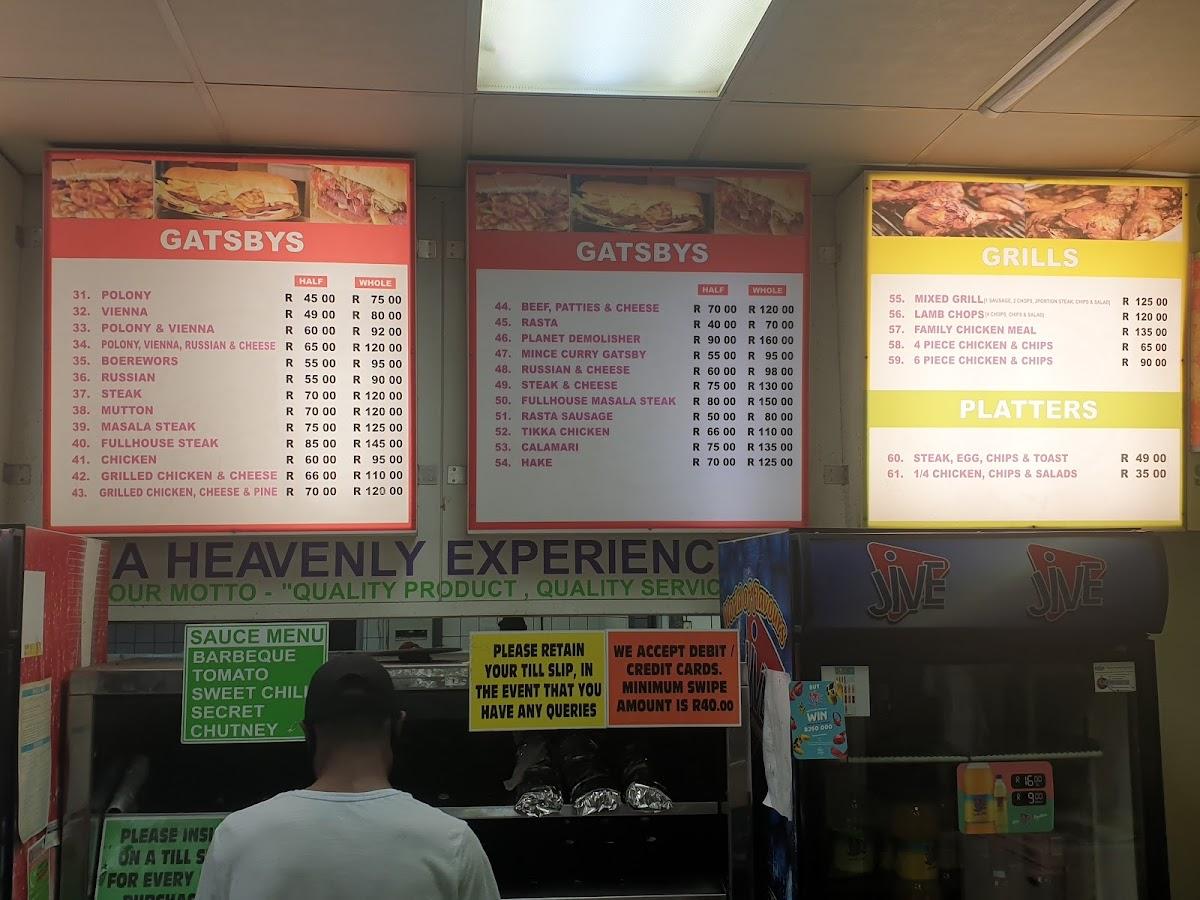 Menu at The Food Planet restaurant, Cape Town, 1 De Kock St