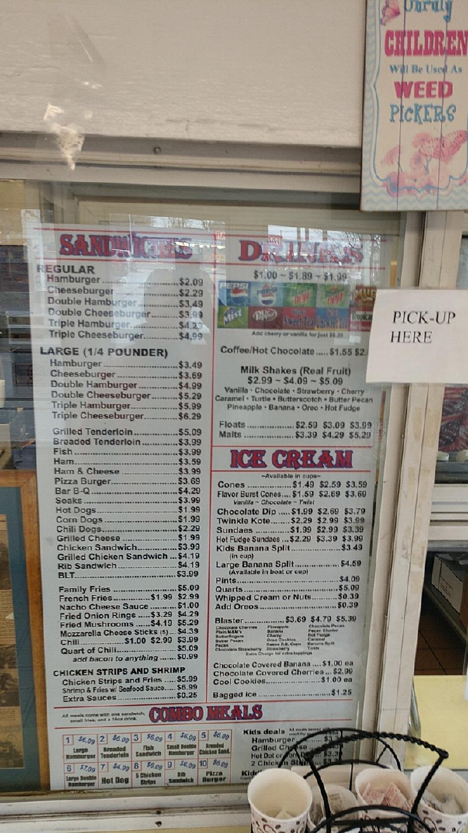 Carta del restaurante Big Top Drive In, Evansville, W Maryland St
