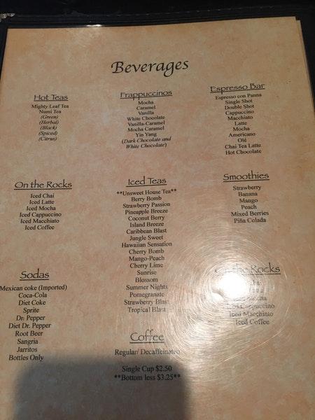 Menu at Essence House Cafe, Fulshear, Farm to Market 359