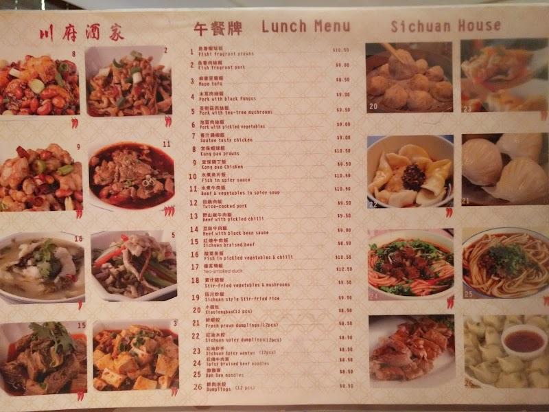 Menu at Sichuan House restaurant, Melbourne, 22-26 Corrs Ln