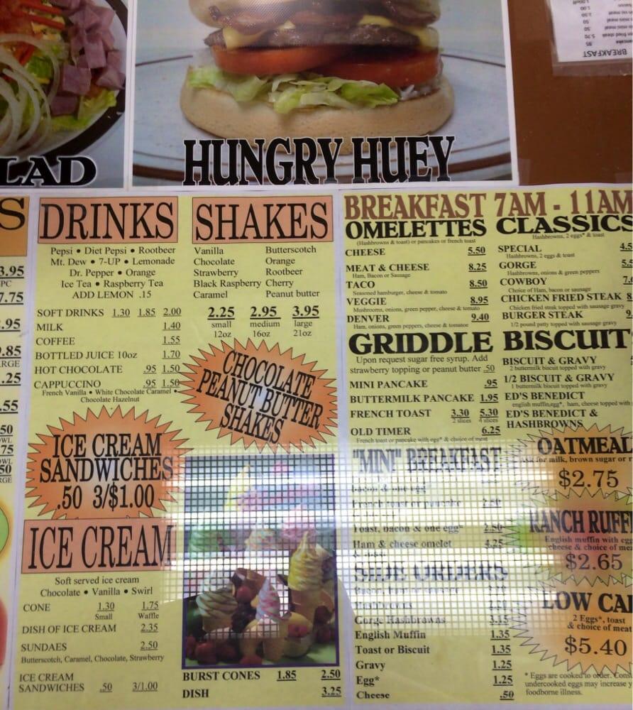 Menu at The Ranch Drive In restaurant, Hood River