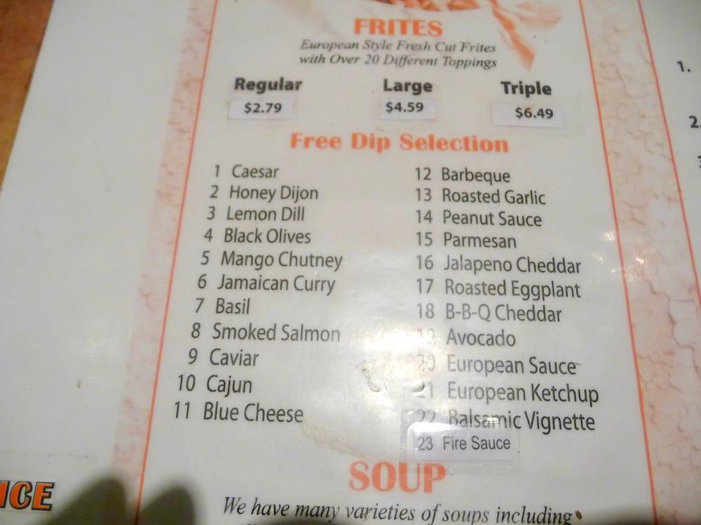 Menu at European Republic, Philadelphia, 213 Chestnut St