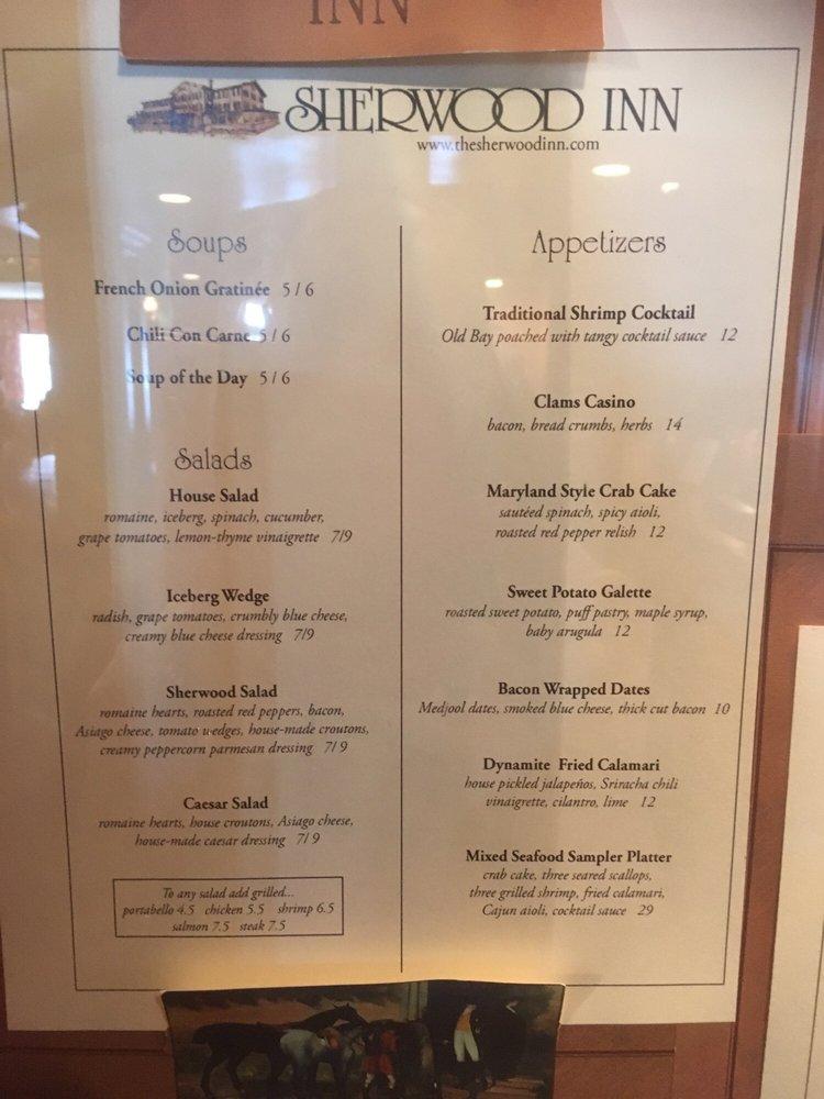 Menu at The Sherwood Inn pub & bar, Skaneateles