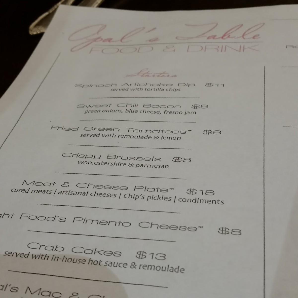 Menu at Opal's Table pub & bar, Midland