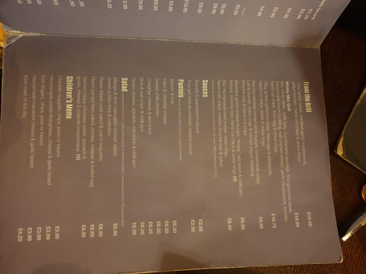 Menu at The Widdrington Inn pub & bar, Widdrington