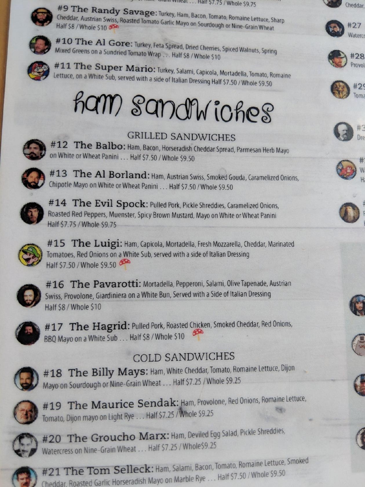 Menu at Two Beards Deli restaurant, Grand Rapids