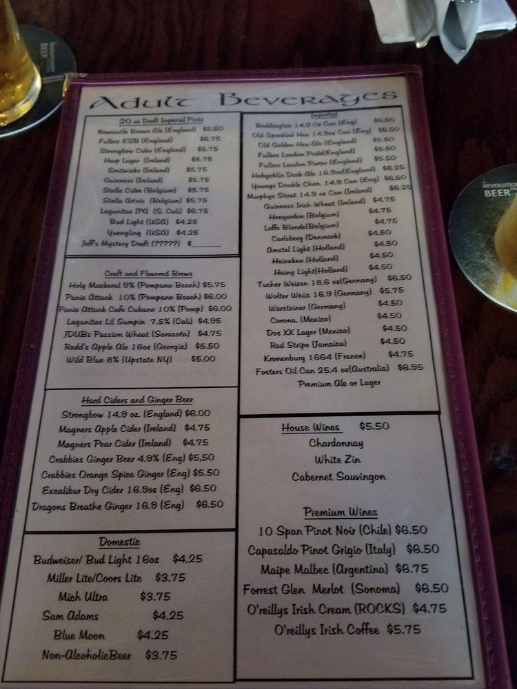 Menu at Kings Head British Pub Sunrise, Sunrise