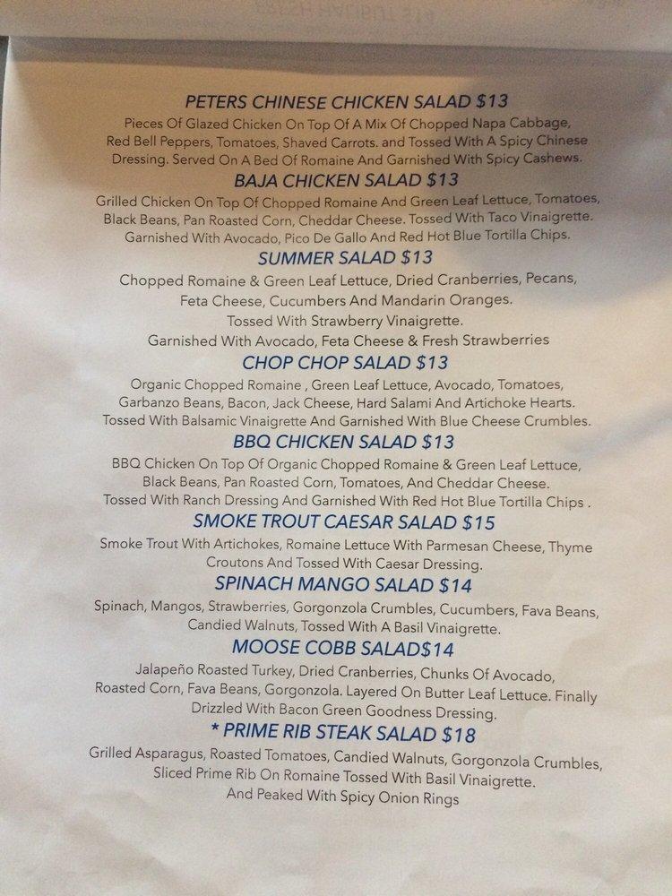 Menu at Moose Sisters pub & bar, Bend