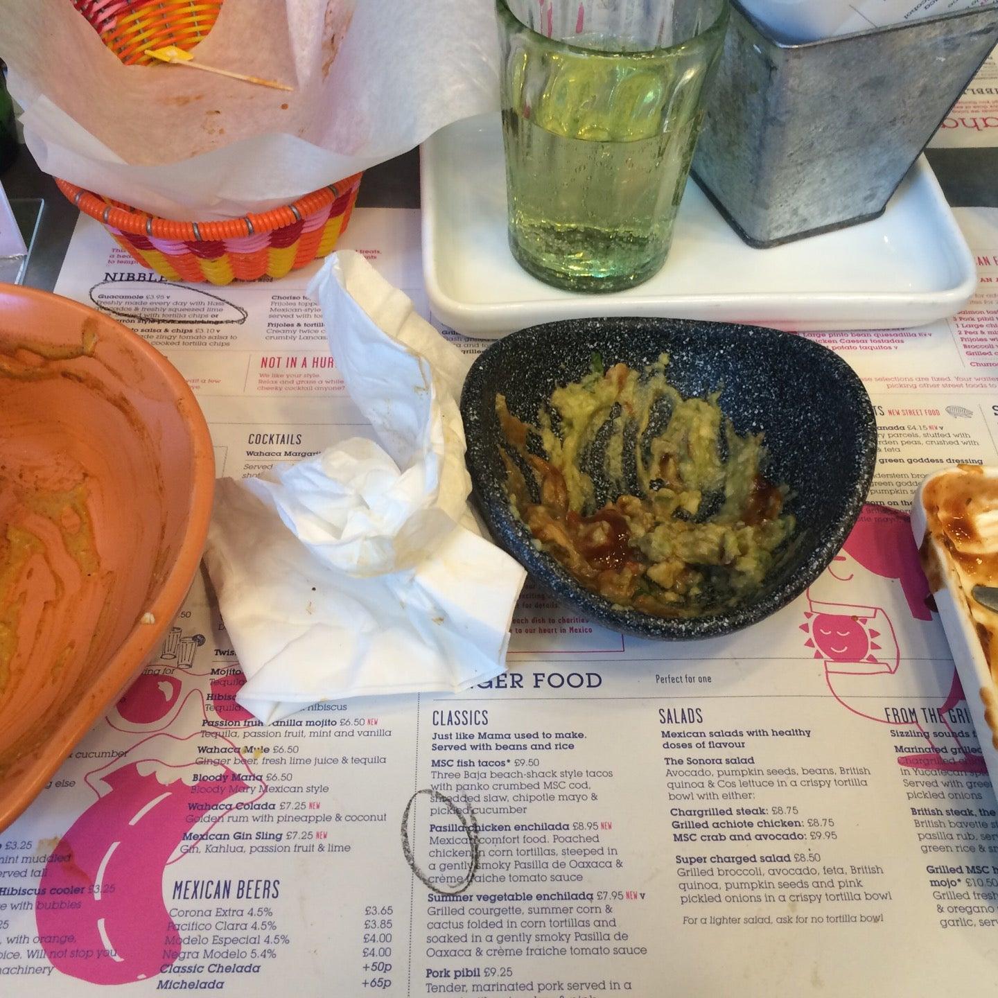 Menu at Wahaca Cardiff restaurant, Cardiff