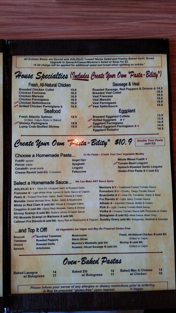 Menu at Agliolio ~ a FRESH Take on Italian pub & bar, Boynton Beach