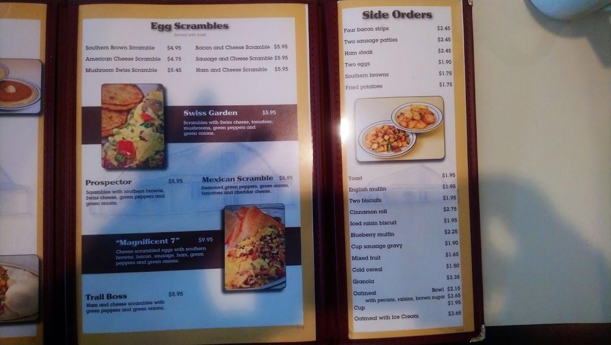 Menu at Cow Palace restaurant, Shelbyville
