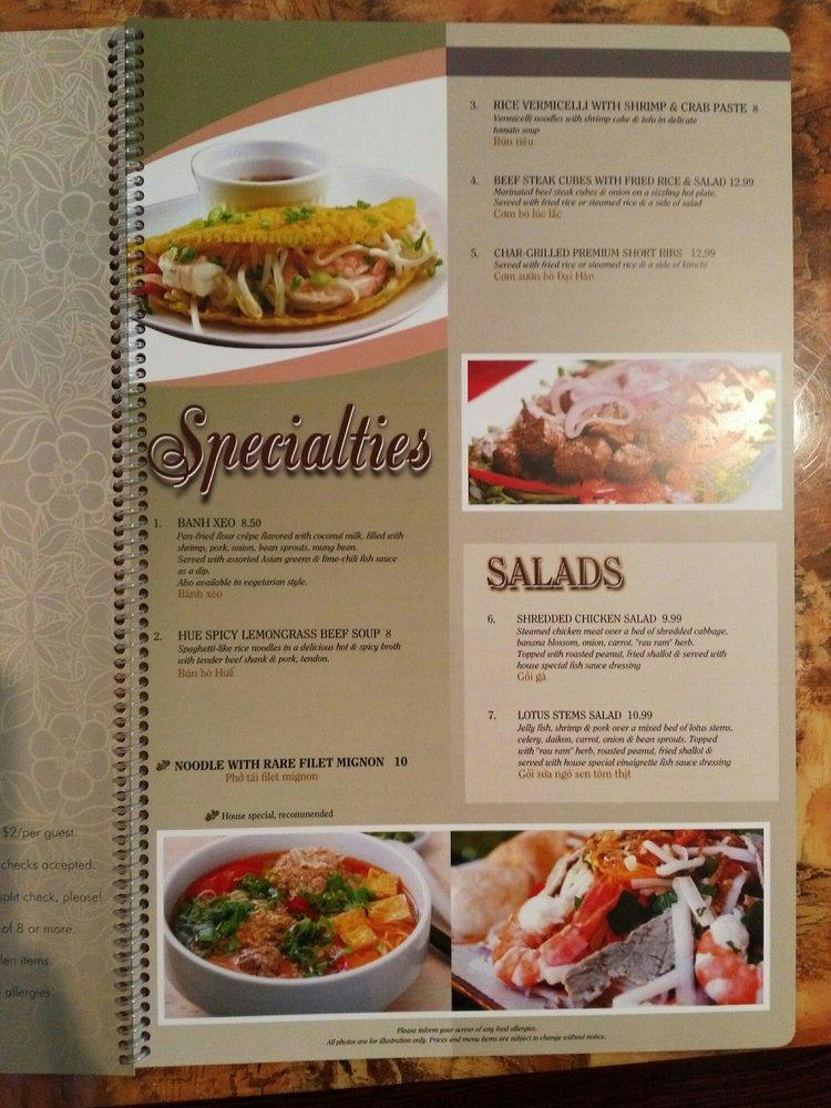 Menu at Phở Duyên Mai restaurant, San Diego, Kearny Villa Rd #111