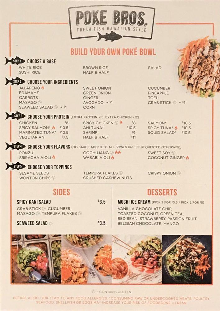 Menu at Poke Bros. pub & bar, Dover