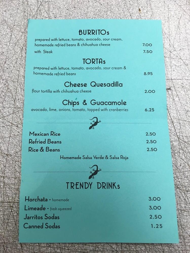 Menu at Trendy Taco restaurant, Wilmette