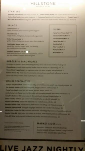 Carta del restaurante Hillstone, West New York, 888 3rd Ave