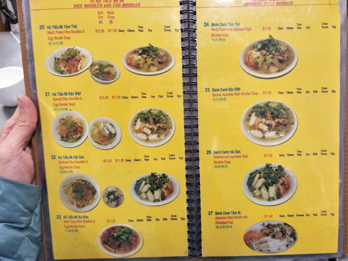 Menu at Tan Thanh Loi restaurant, Footscray