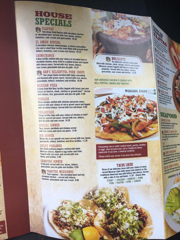 Menu at 3 Amigos Mexican Grill restaurant, Kokomo