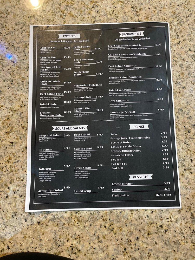 Menu at Dandana Cafe & Banquet Hall, Glendora