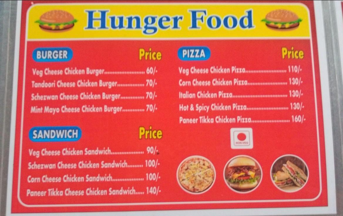 Menu at Hunger Food, Bharuch
