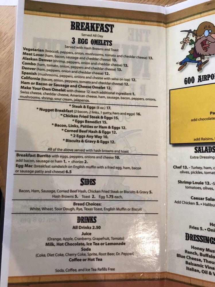 Menu at Nugget Restaurant, Sitka