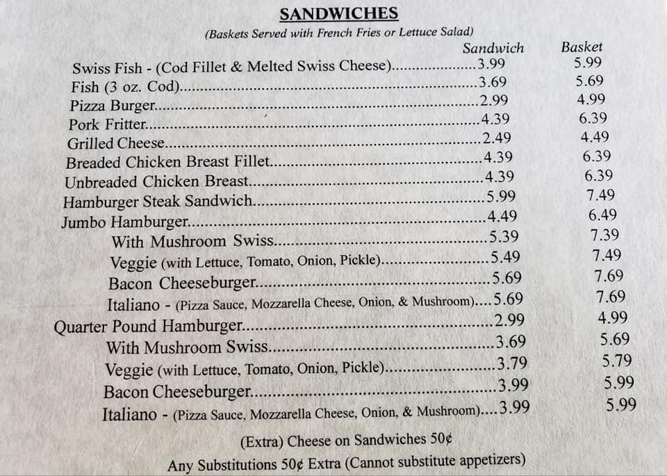 Menu at Poor Richard's Restaurant, New Hampton