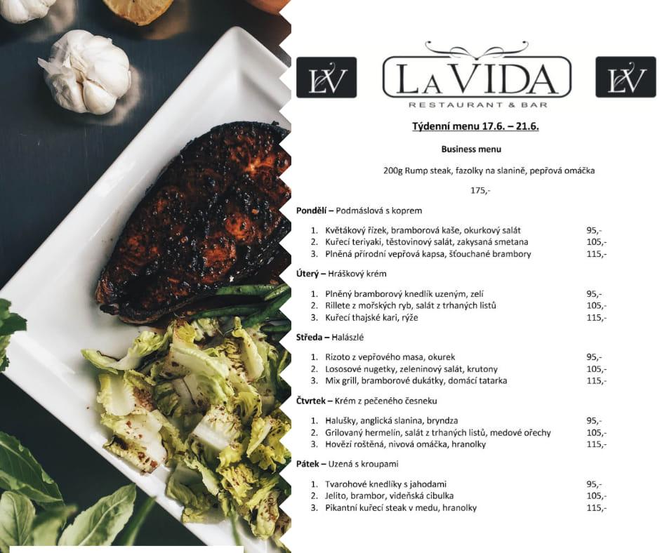 Menu at Restaurant La Vida, Ostrava