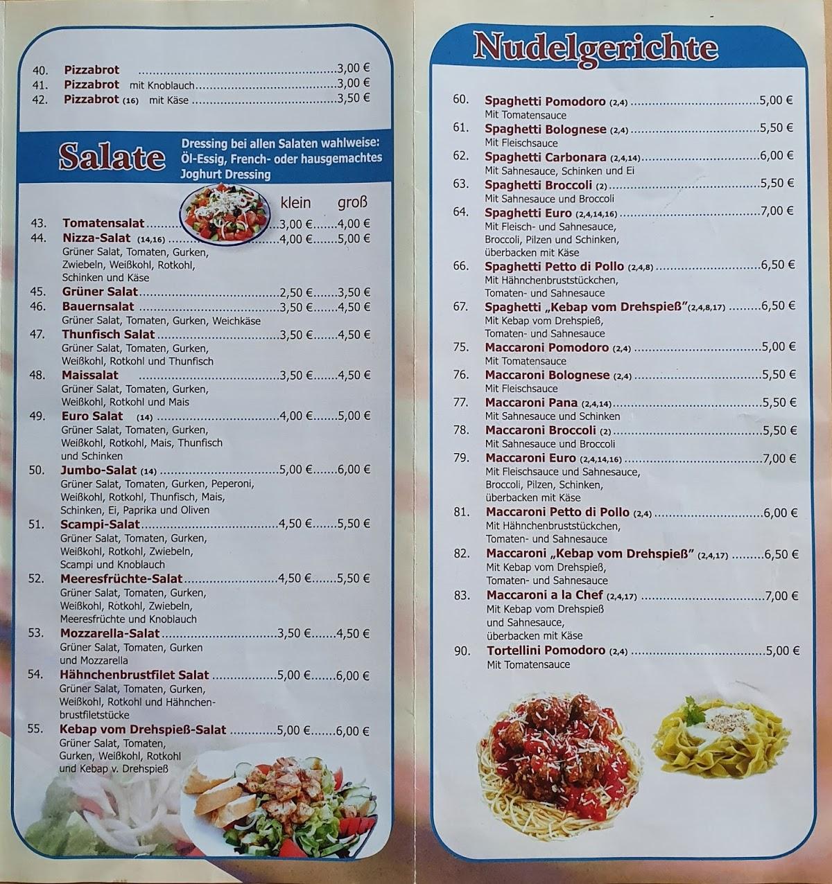 Speisekarte von Euro-Döner fast Food, Neuenkirchen-Vörden