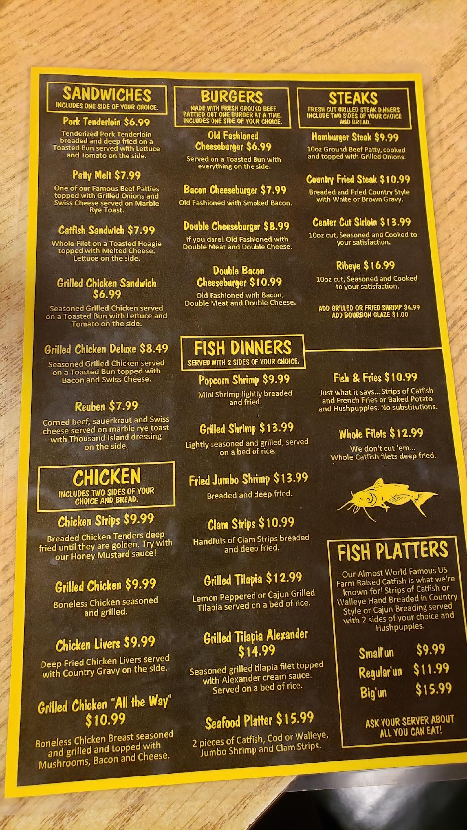 Menu at Fish Shack restaurant, West Plains